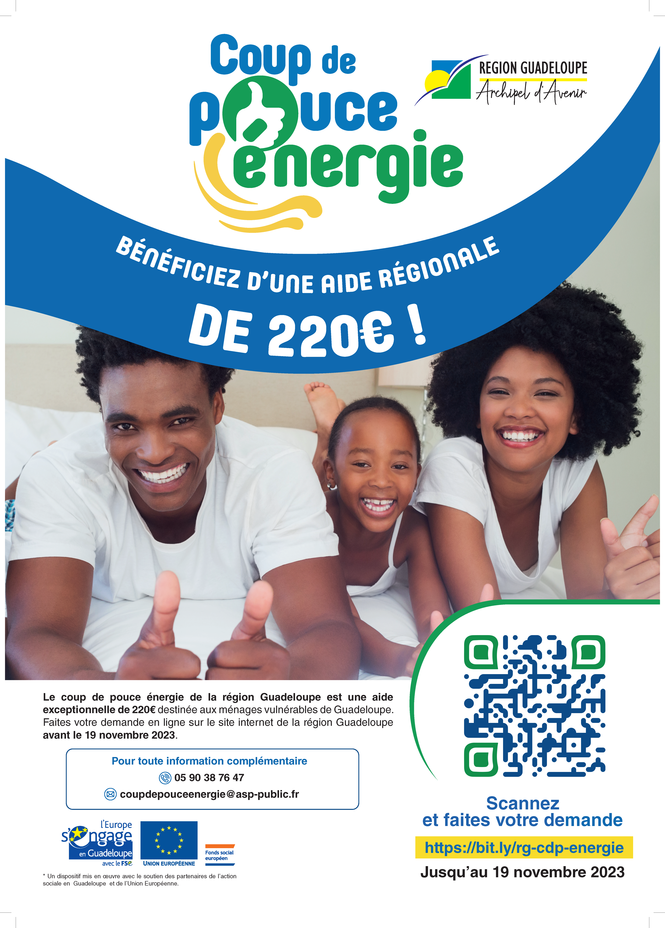 Région Guadeloupe-LE COUP DE POUCE ÉNERGIE GUADELOUPE - UNE AIDE DE 220 € POUR ALLEGER VOS ...